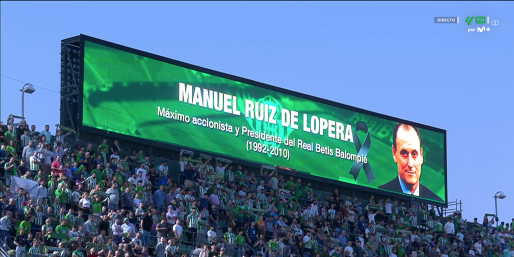 Betis: Del minuto de silencio por la muerte de Lopera al minuto de ...
