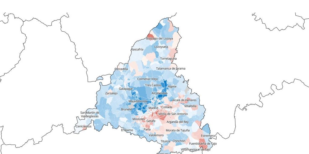 Mapa | De Chueca a Salamanca: así ha cambiado la ideología de los ...