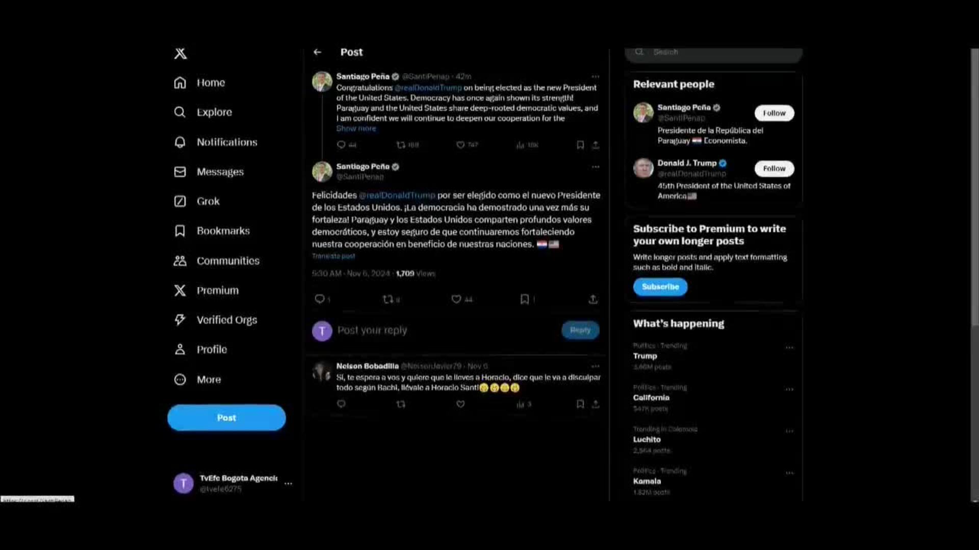 Peña felicita a Trump y espera que continuará fortaleciendo la ...