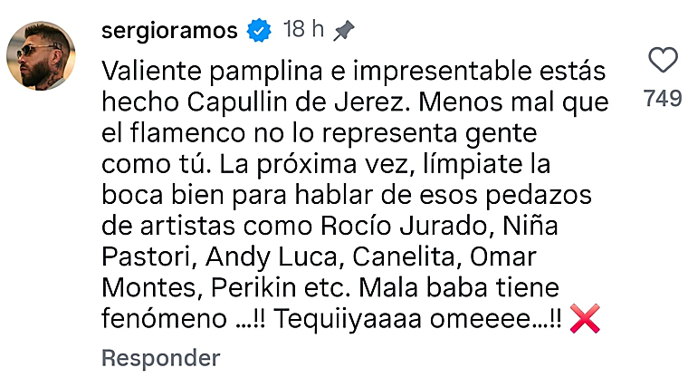 Sergio Ramos estalla contra el Capullo de Jerez: «Valiente ...