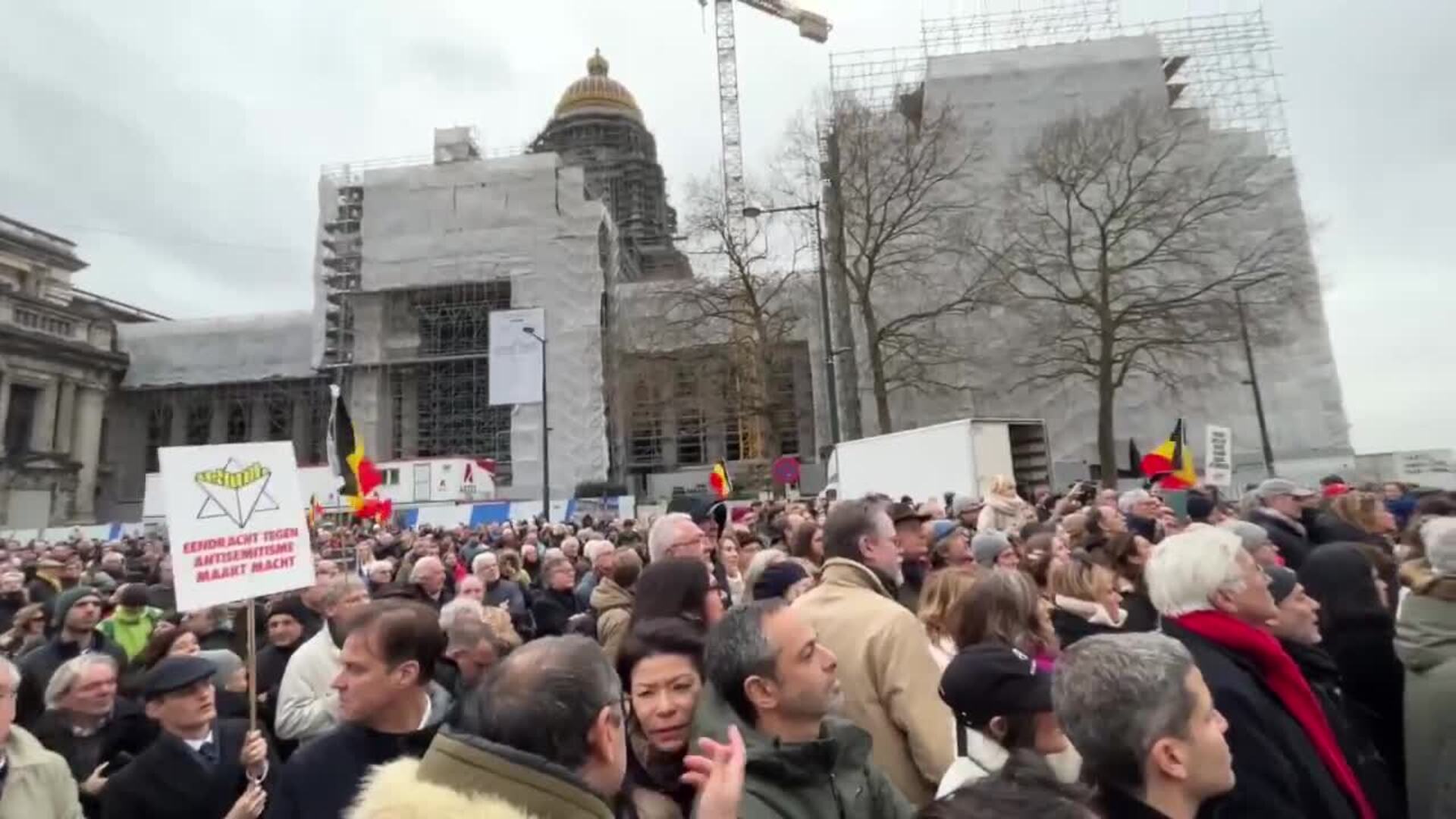 Manifestación contra el antisemitismo, en Bruselas
