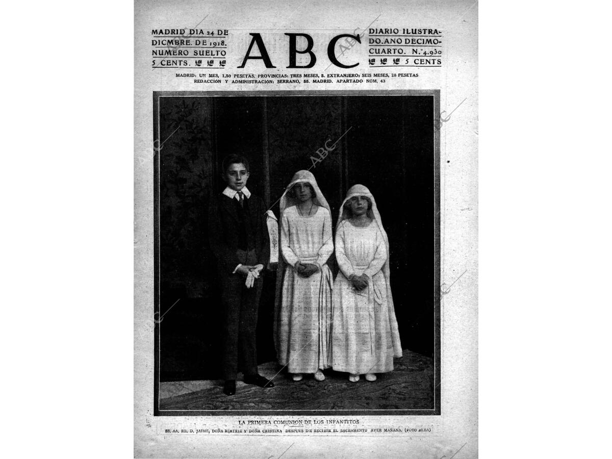 Periódico ABC MADRID 24-12-1918,portada - Archivo ABC