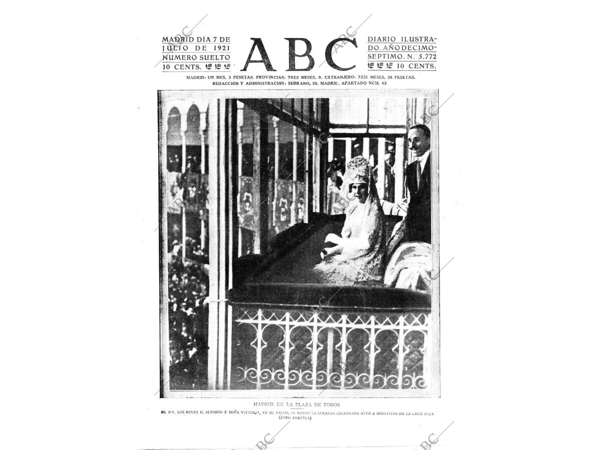 Periódico ABC MADRID 07-07-1921,portada - Archivo ABC