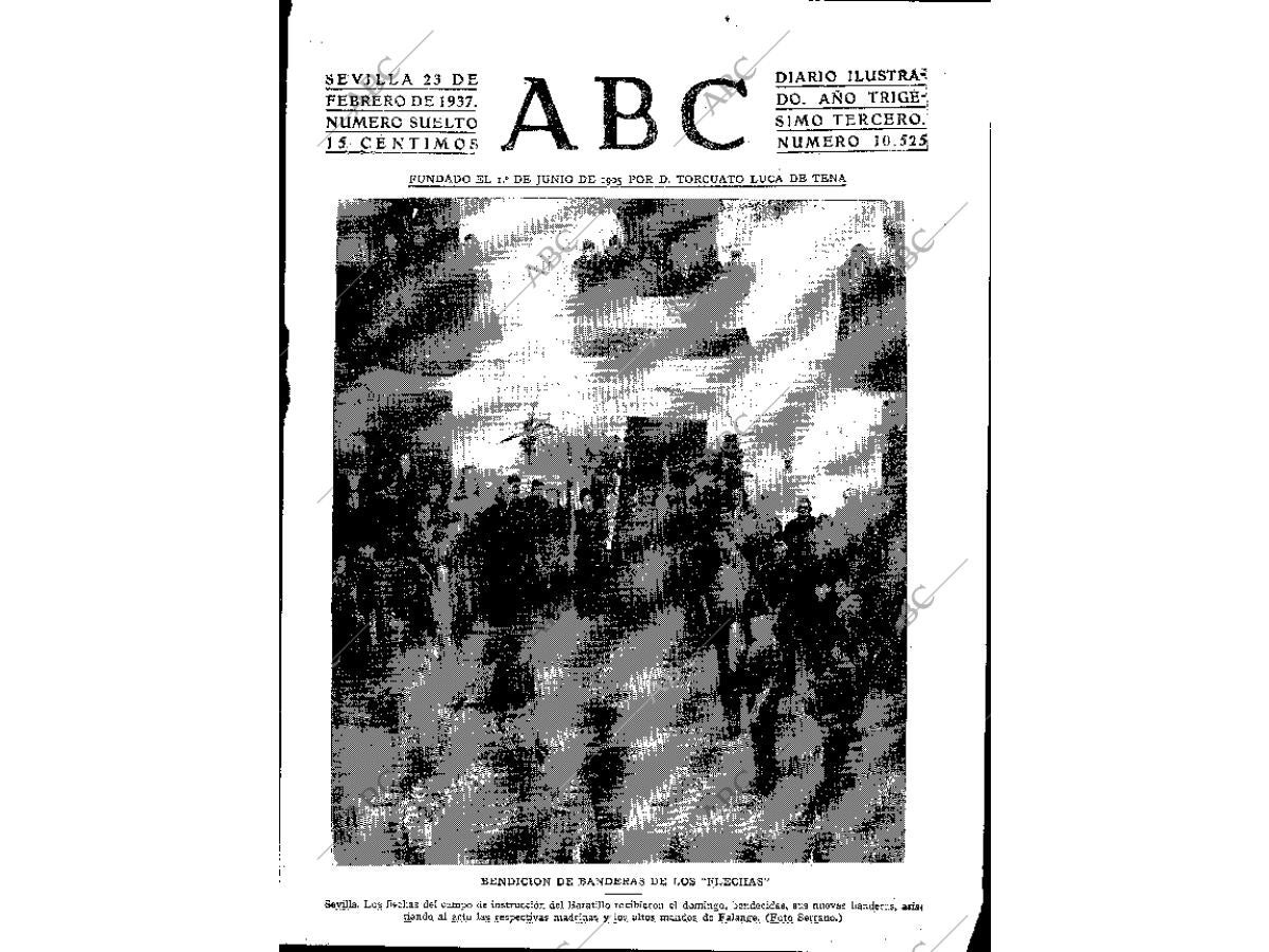 Periódico ABC SEVILLA 23-02-1937,portada - Archivo ABC