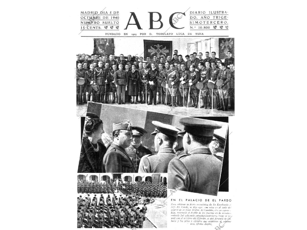 Periódico ABC MADRID 05-10-1940,portada - Archivo ABC