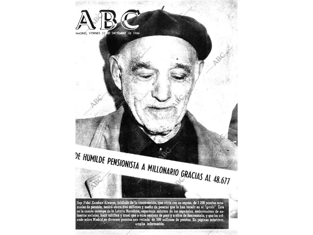Periódico ABC MADRID 23-12-1966,portada - Archivo ABC