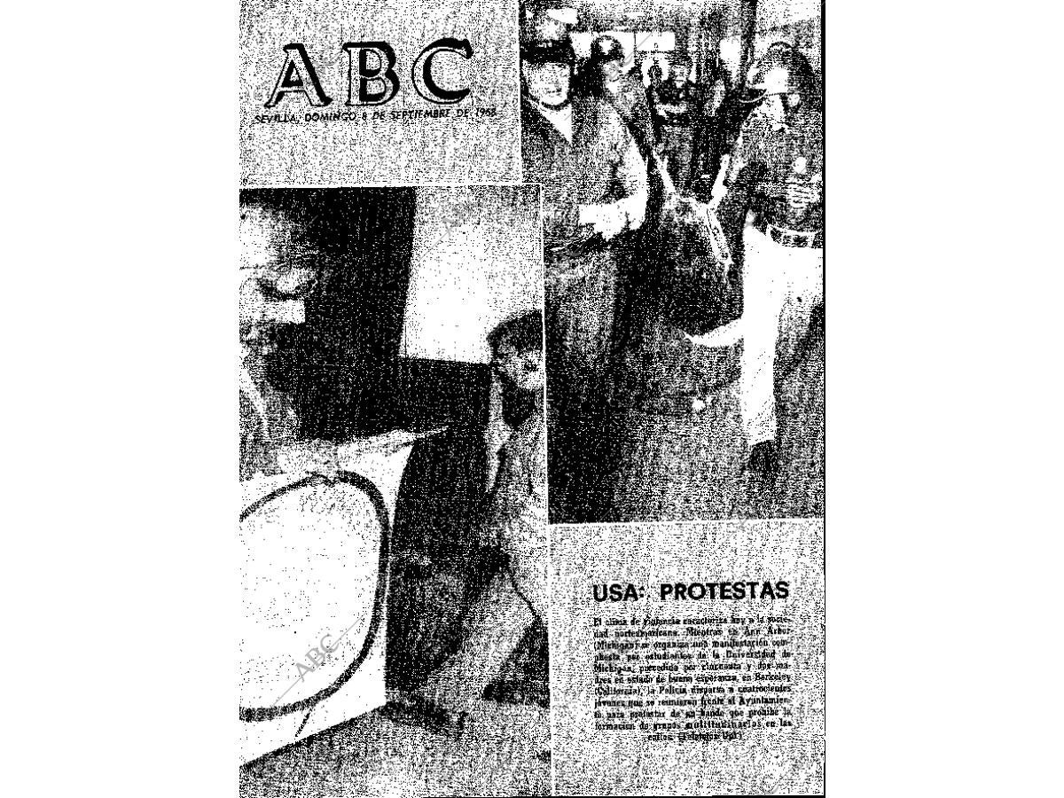 Periódico ABC SEVILLA 08-09-1968,portada - Archivo ABC