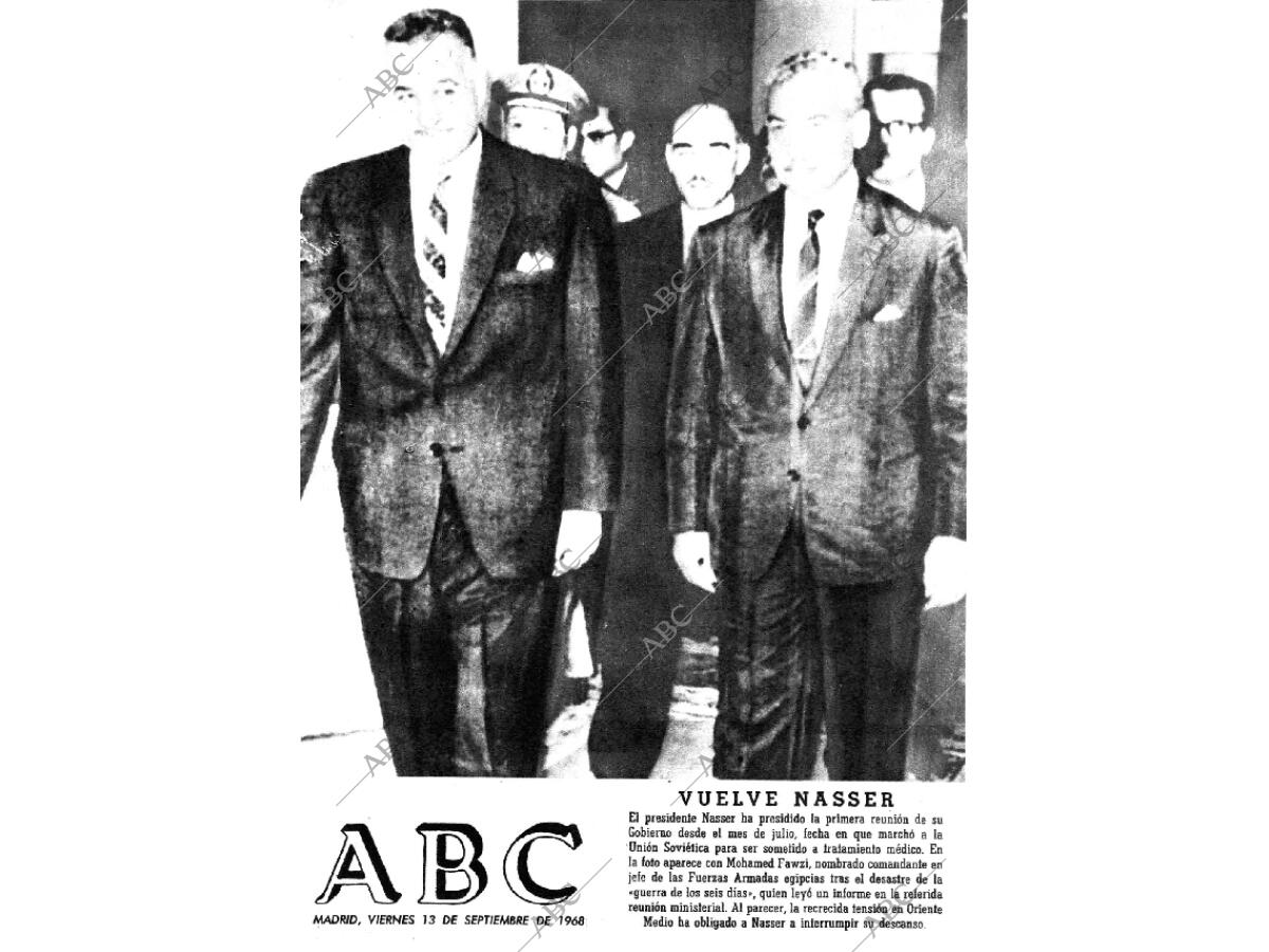 Periódico ABC MADRID 13-09-1968,portada - Archivo ABC