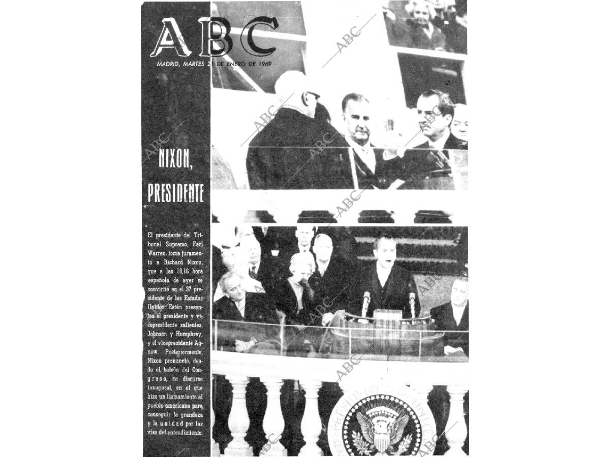 Periódico ABC MADRID 21-01-1969,portada - Archivo ABC