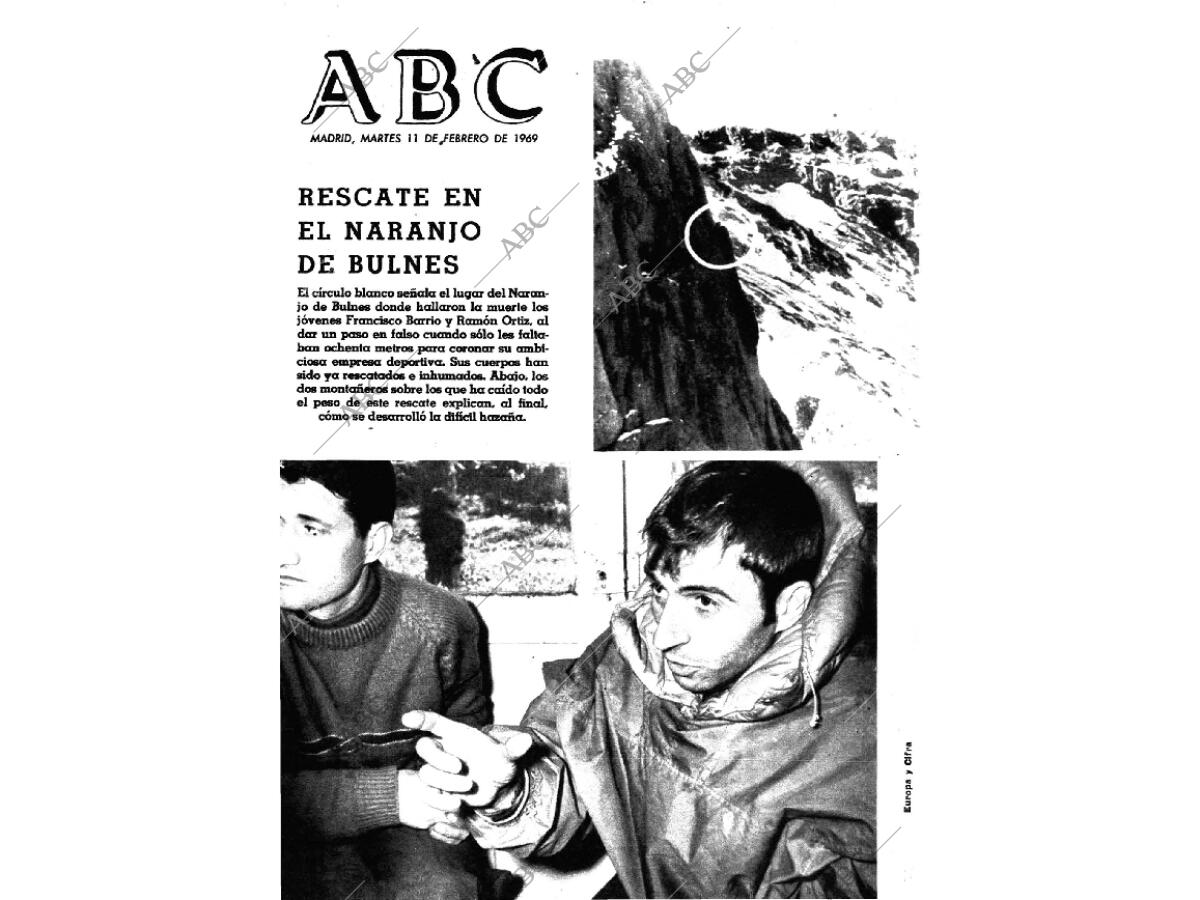 Periódico ABC MADRID 11-02-1969,portada - Archivo ABC