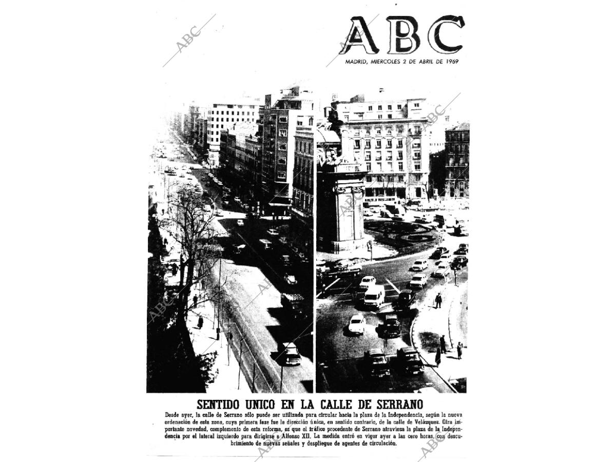 Periódico ABC MADRID 02-04-1969,portada - Archivo ABC