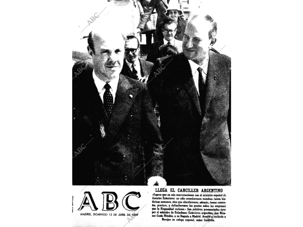 Periódico ABC MADRID 13-04-1969,portada - Archivo ABC