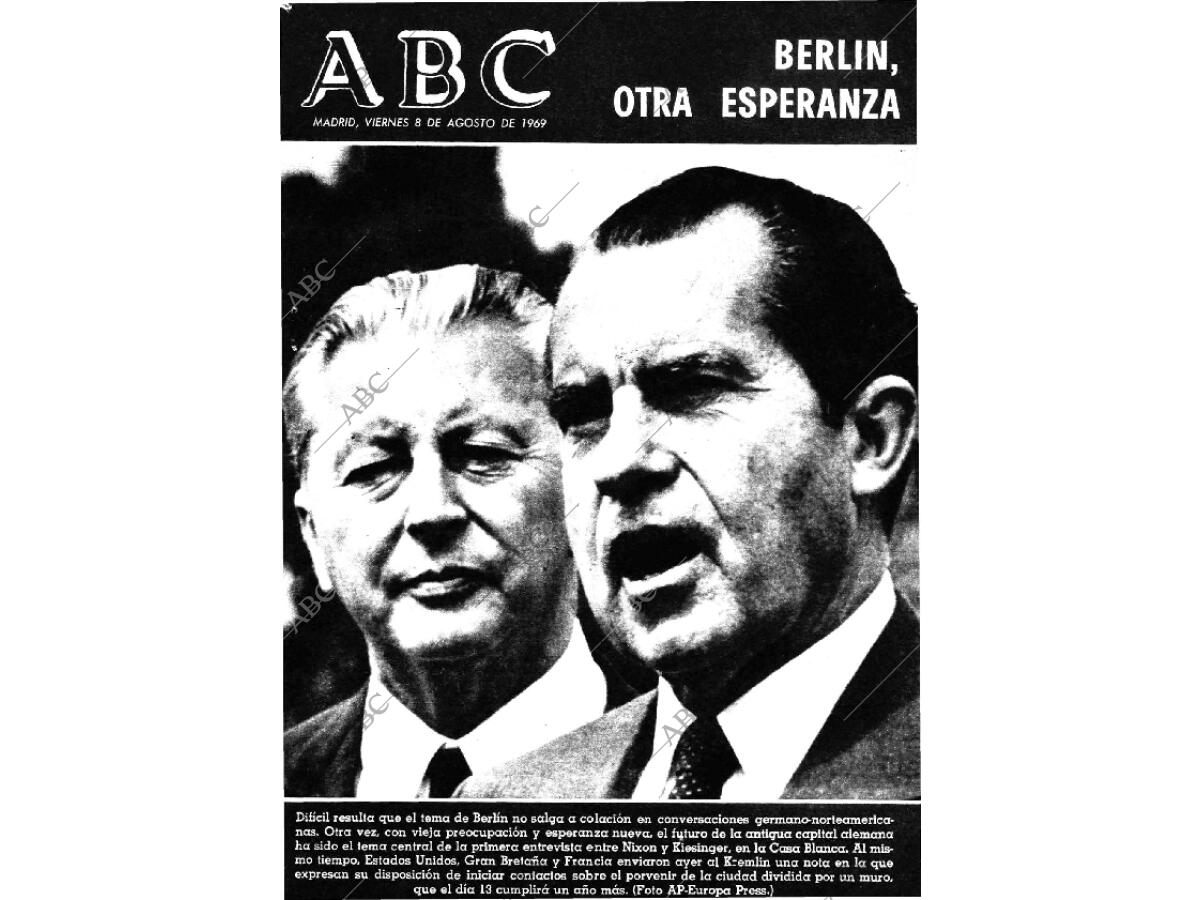 Periódico ABC MADRID 08-08-1969,portada - Archivo ABC