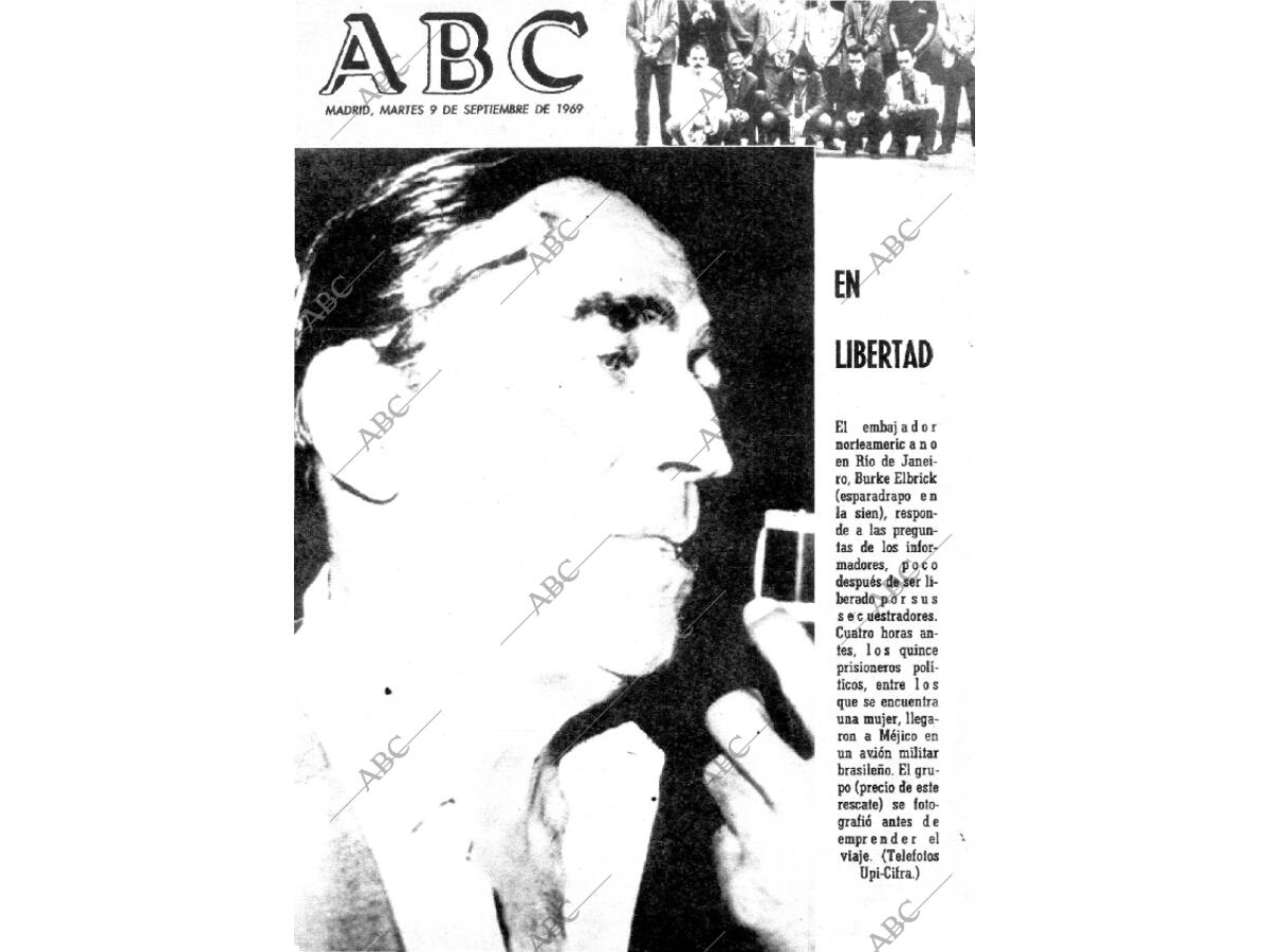 Periódico ABC MADRID 09-09-1969,portada - Archivo ABC
