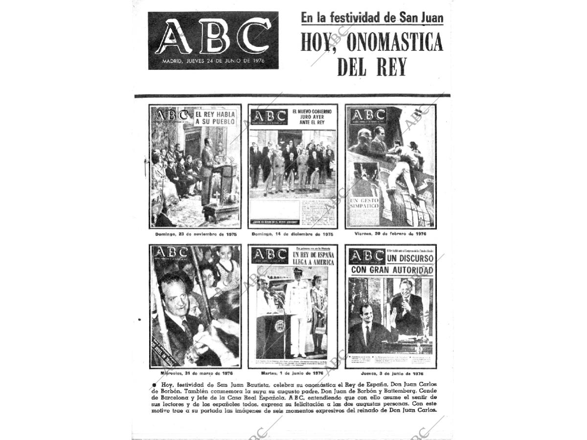 Periódico ABC MADRID 24-06-1976,portada - Archivo ABC