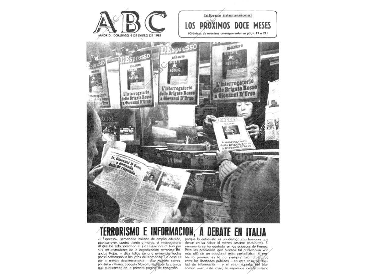 Periódico ABC MADRID 04-01-1981,portada - Archivo ABC
