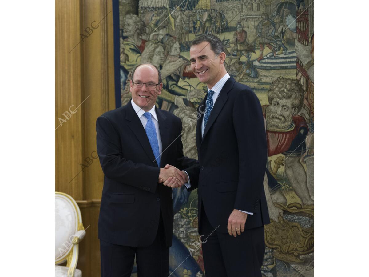 Visita del príncipe Alberto Ii de Mónaco al Rey Felipe Vi, en el ...