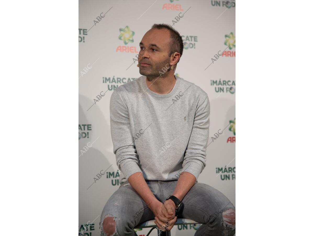 Andrés Iniesta en un evento publicitario de Ariel - Archivo ABC