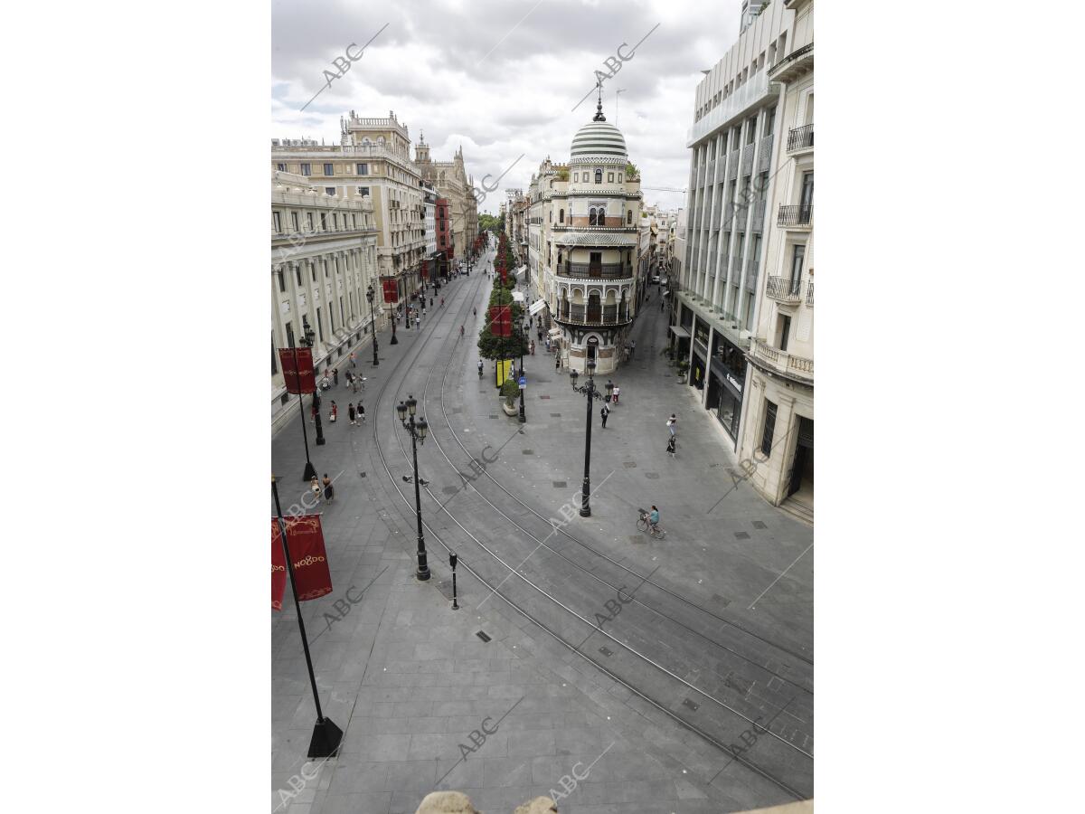 Reportaje de calles sin sombra. Avenida de la Constitución - Archivo ABC